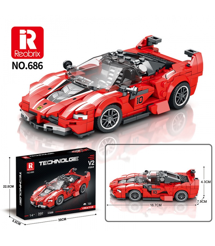 Reobrix 686 V2 FXX-K Sports Car Technology Series Building Blocks Toy ...