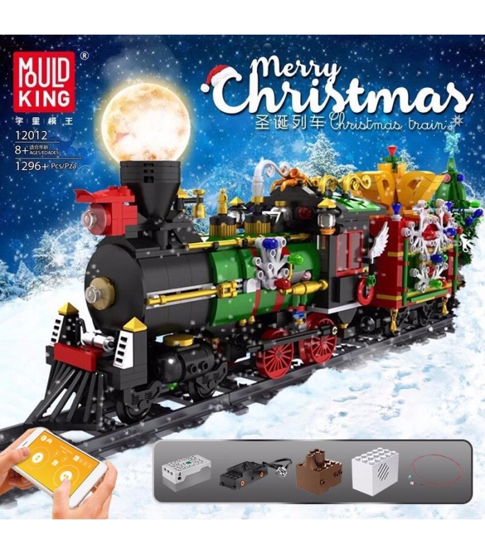 MOULD KING 12012 Christmas Series Steam Electric Train Building Block ...