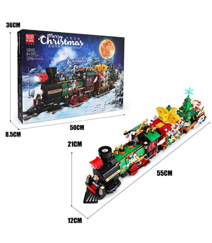 MOULD KING 12012 Christmas Series Steam Electric Train Building Block ...