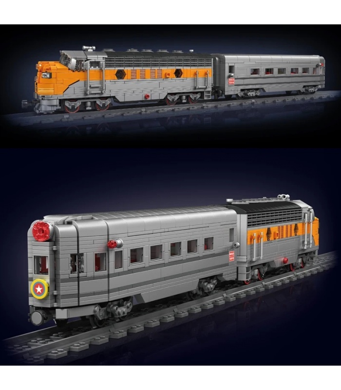 MOULD KING 12018 USA EMD F7 WP Diesel Locomotive Building Blocks Toy ...