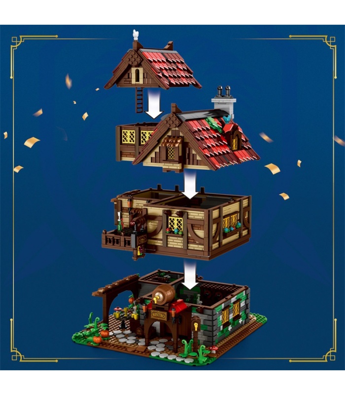 Reobrix 66018 Medieval Tavern Bistro Building Blocks Toy Set ...