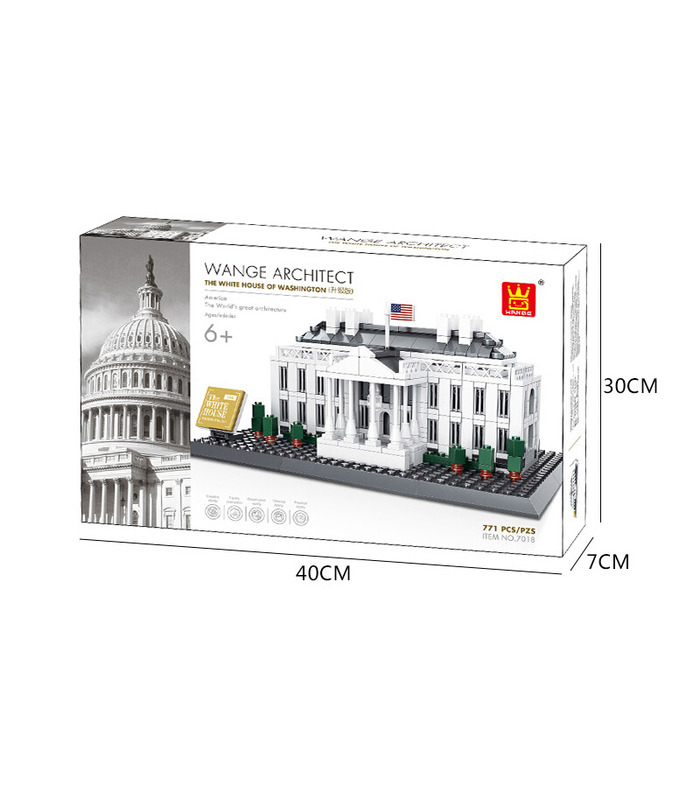 WANGE Architecture Washington White House 4214 Building Blocks Toy Set ...