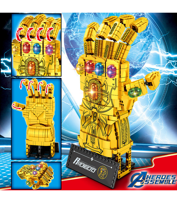 Custom Golden Infinity Gauntlet Building Blocks Toy Set 1029 Pieces ...