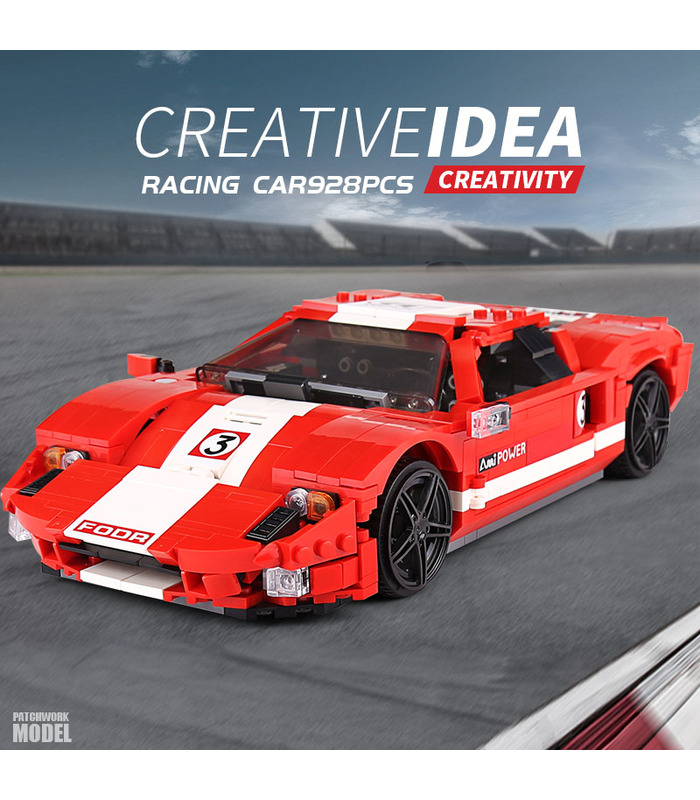 MOULD KING 10001 Red Phanton Fords GT Racing Car Building Blocks Toy ...