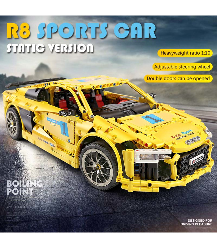 MOULD KING 13127 Audi R8 V10 Sports Car Building Blocks Toy Set ...