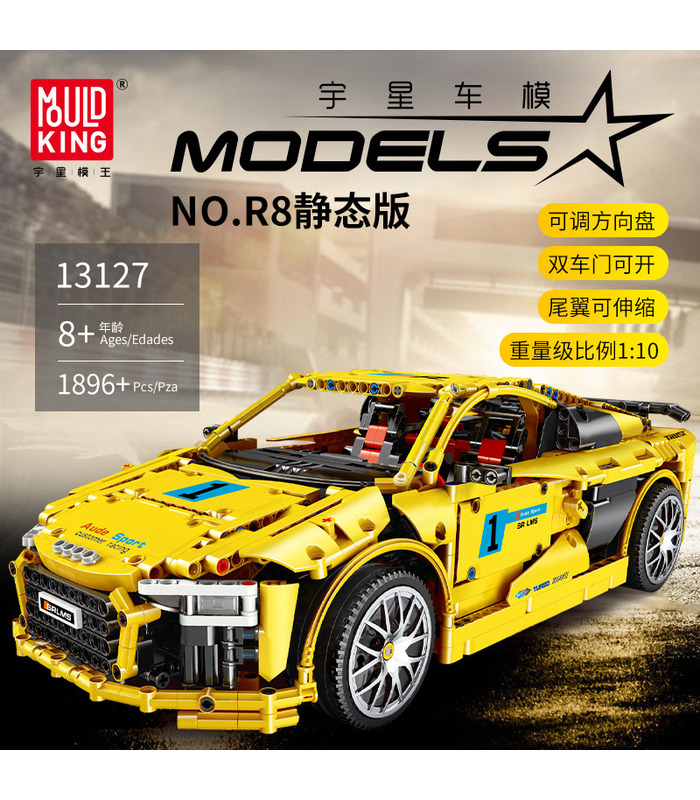 MOULD KING 13127 Audi R8 V10 Sports Car Building Blocks Toy Set ...