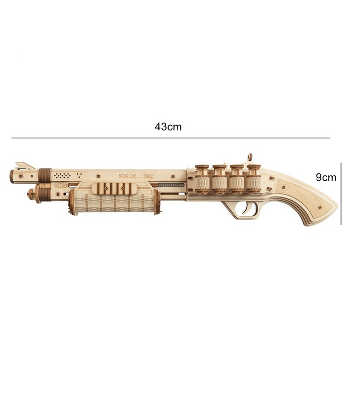 ROKR 3D Puzzle Terminator M870 Wooden Gun Justice Guard Building Toy ...