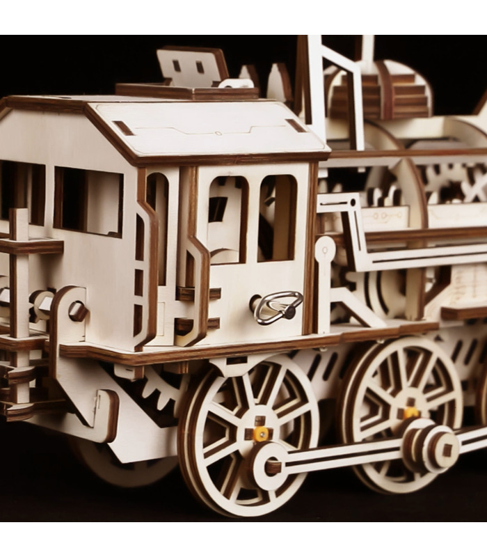 ROKR 3D Puzzle Locomotive Mechanical Gears Wooden Building Toy Kit ...