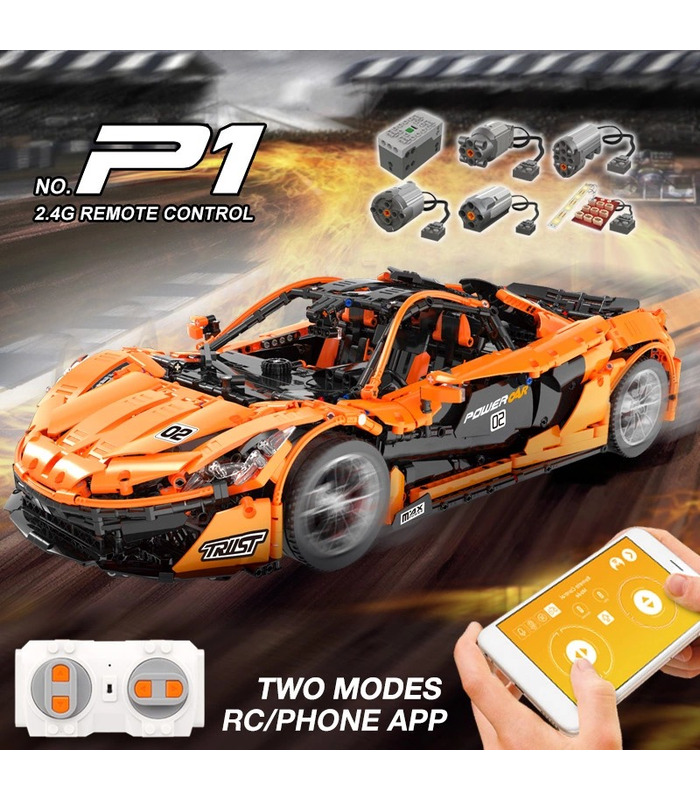 MOULD KING 13090D McLaren P1 Racing Car Remote Control Building Blocks Toy Set ...