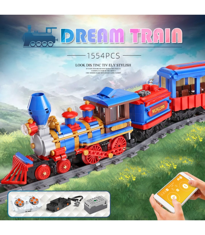 MOULD KING 12004 MKingLand Dream Train Remote Control Building Blocks ...