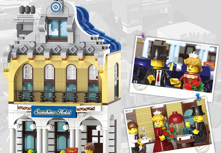 ENLIGHTEN 1127 Sunshine Hotel Bausteine - BuildingToyStore.com